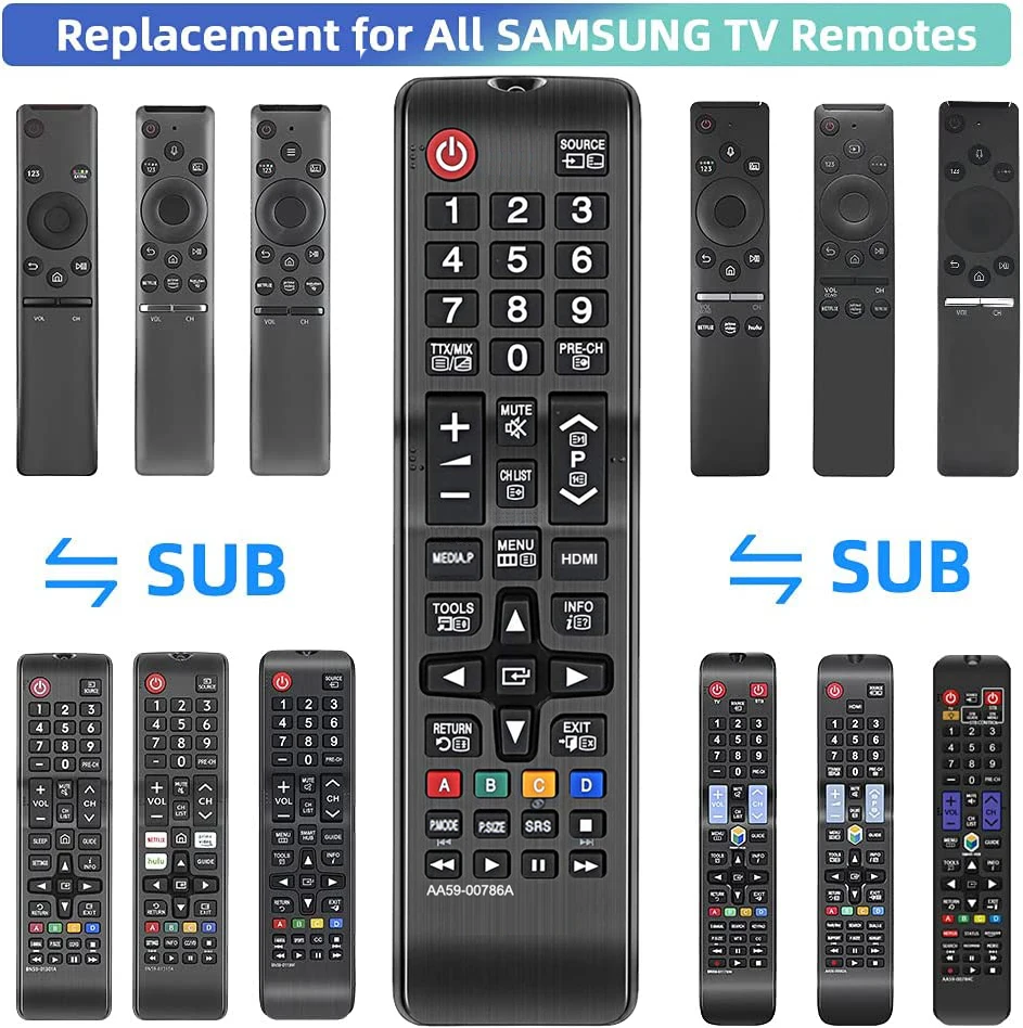 HUAYU TV Remote Control - AA59-00786A for Samsung 3D Smart LED LCD TV