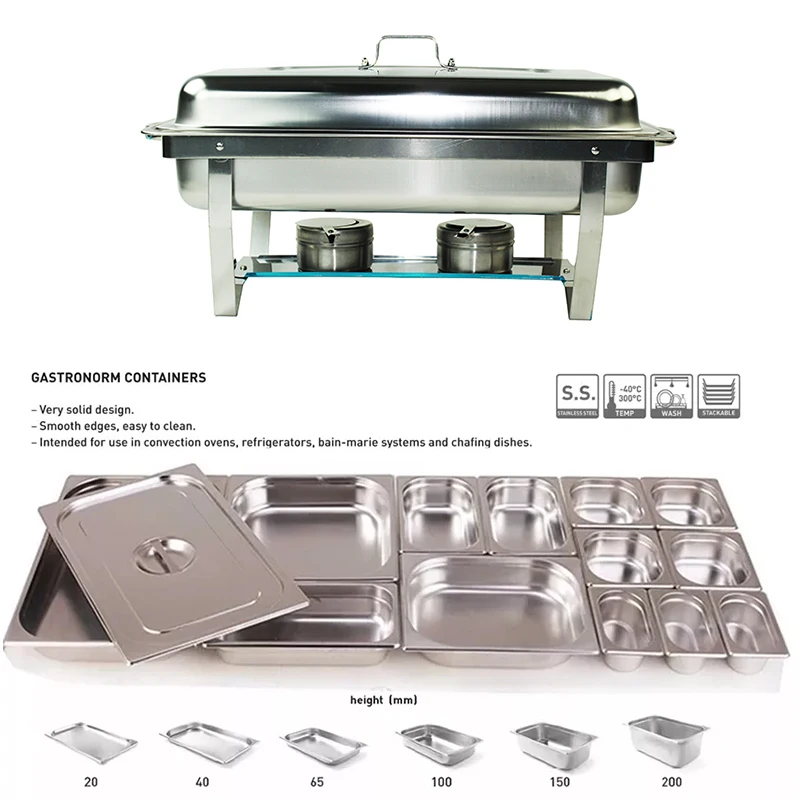 Stainless Steel Chafing Dish with Customized LOGO for Buffet Set