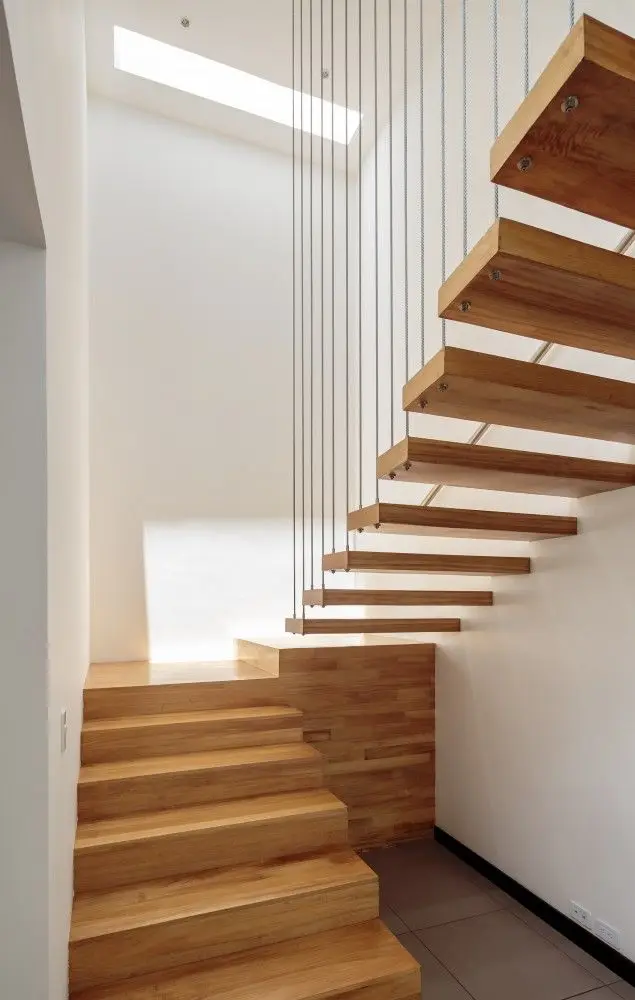 Modern Floating Staircase with Wooden Tread - Easy DIY Installation for ...