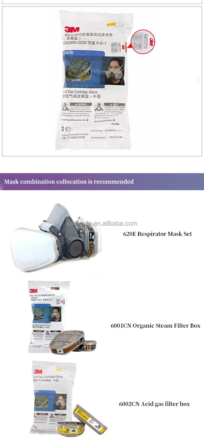 3m 6001 6002 6003 Facepiece Accessories Organic Vapour Protection Filter Cartridge - Buy 3m 6001 ...