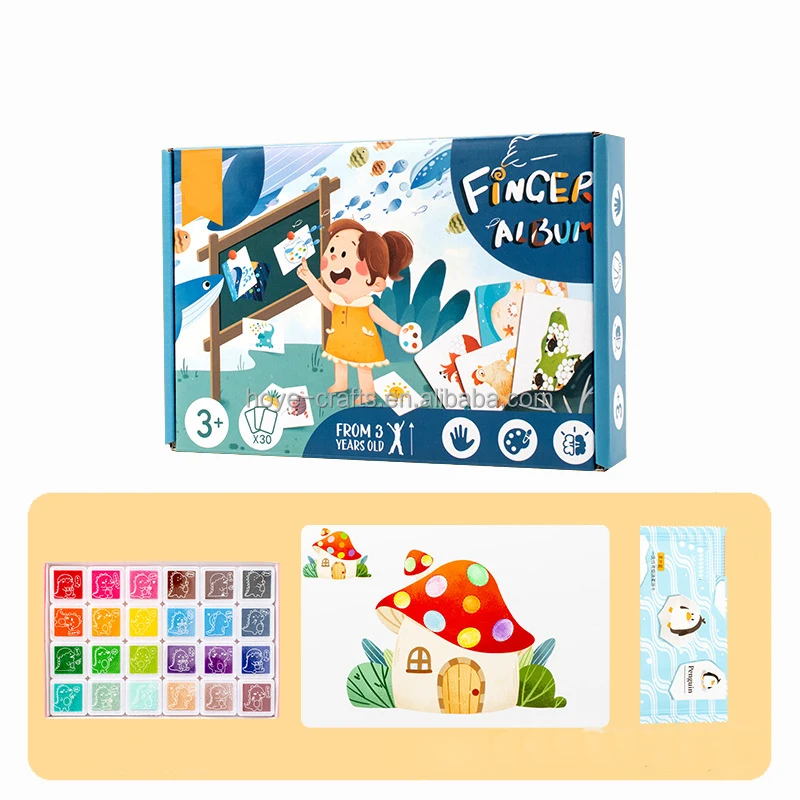 Kids Art Ink Pad Drawing Toy Washable Stamp Pads Set Finger Printing ...