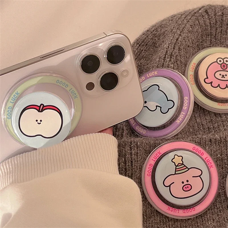 Korean Cute Cartoon For Mag Safe Magnetic Phone Griptok Grip Tok Stand ...
