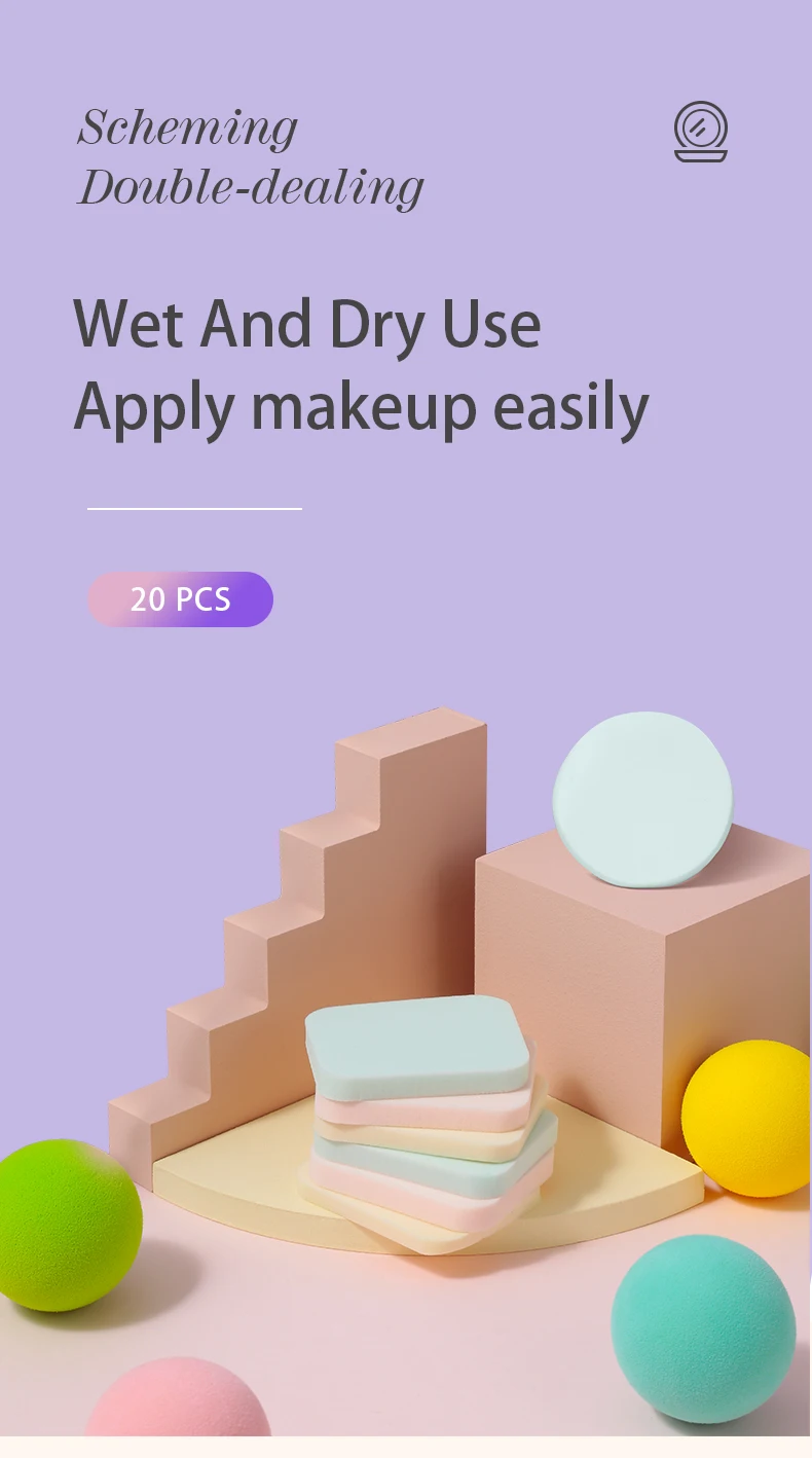 Lameila Makeup Powder Puffs - Soft, Colorful, and Latex Free