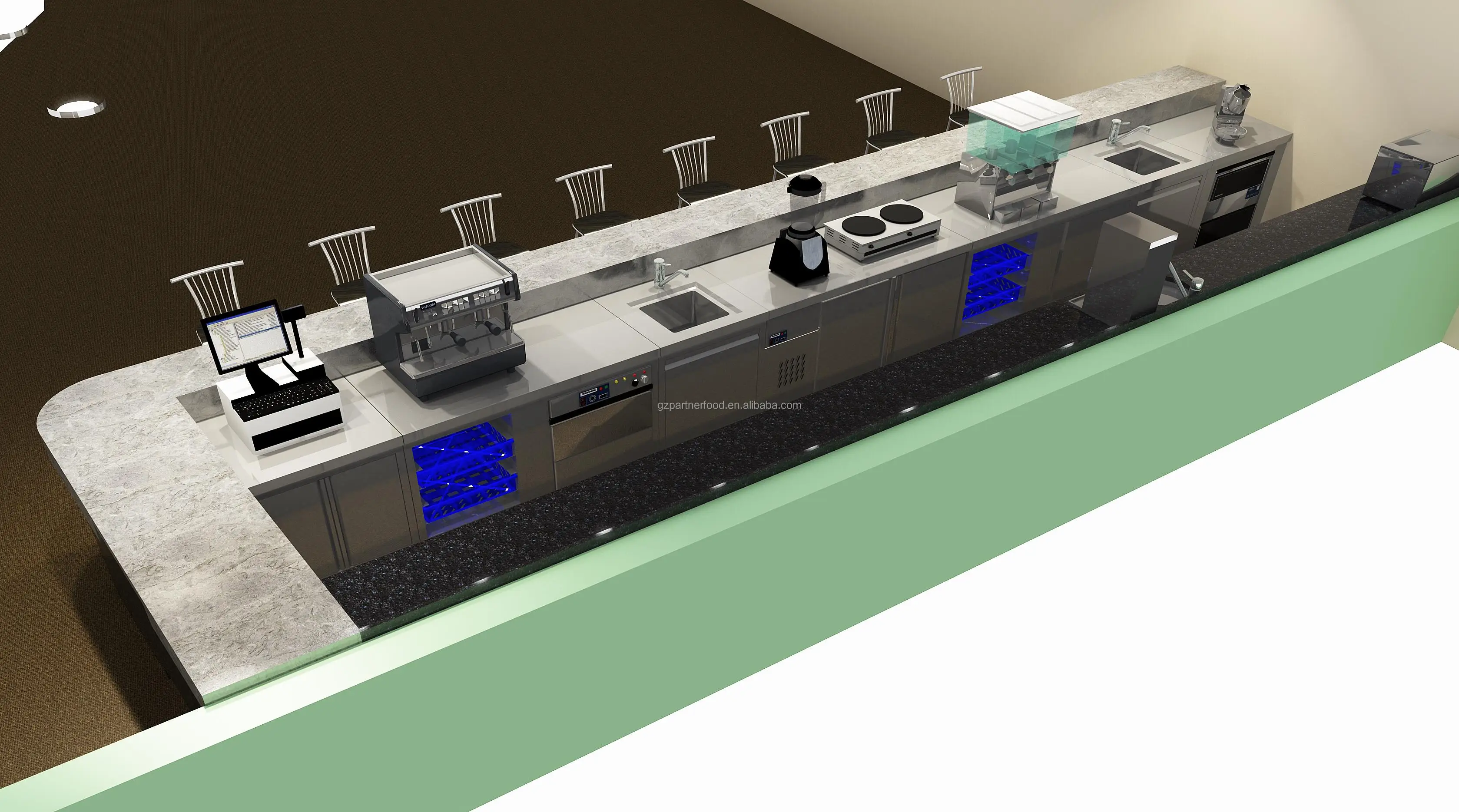 Stainless Steel Cocktail Station - Eco-Friendly & Customizable