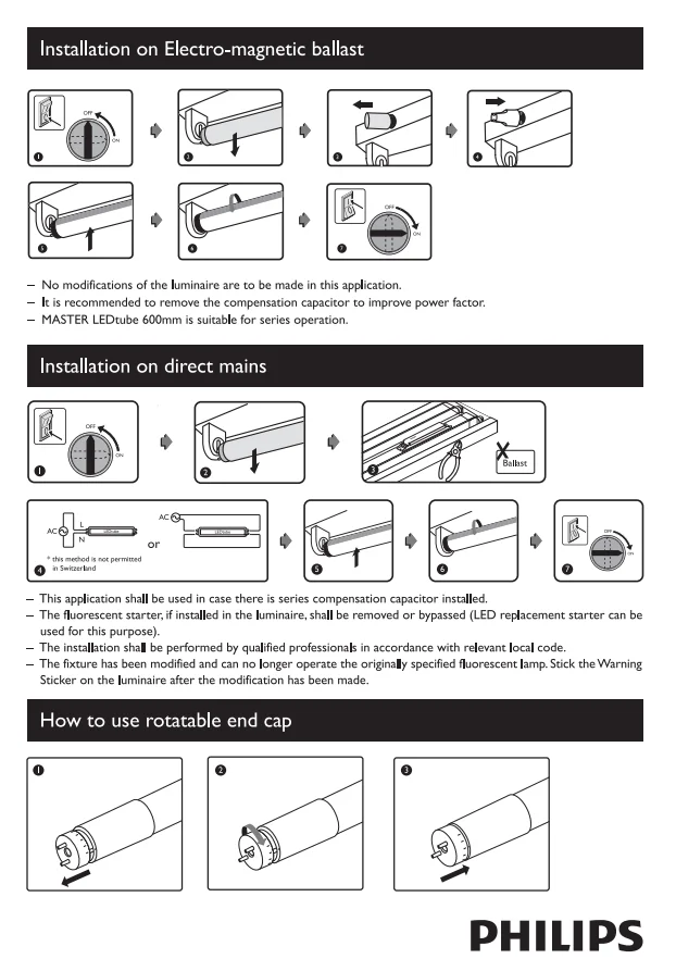 PHILIPS LED Tube T8 MASTER LEDtube EM/Mains T8 MAS LEDtube 1500mm HO 16.7W 840 T8 EELB T8 Tubes ...