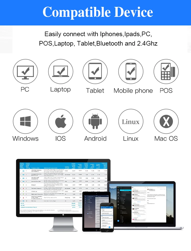 1d 2d Image Scanning Handheld Barcode Scanner Red Light Wireless ...