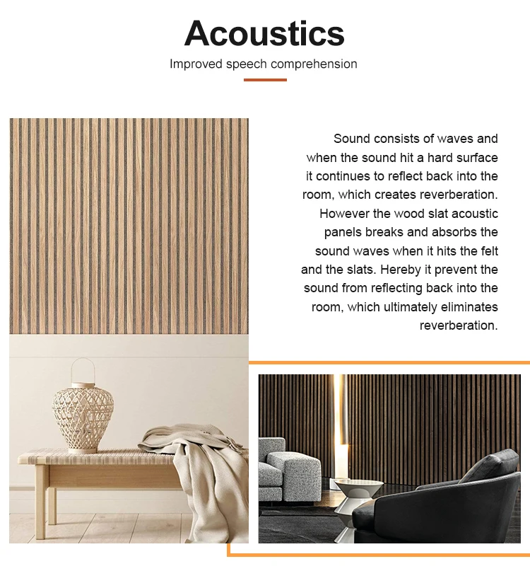 Solid Wood Model Natural Oak Acoustic Panels for Home & Office