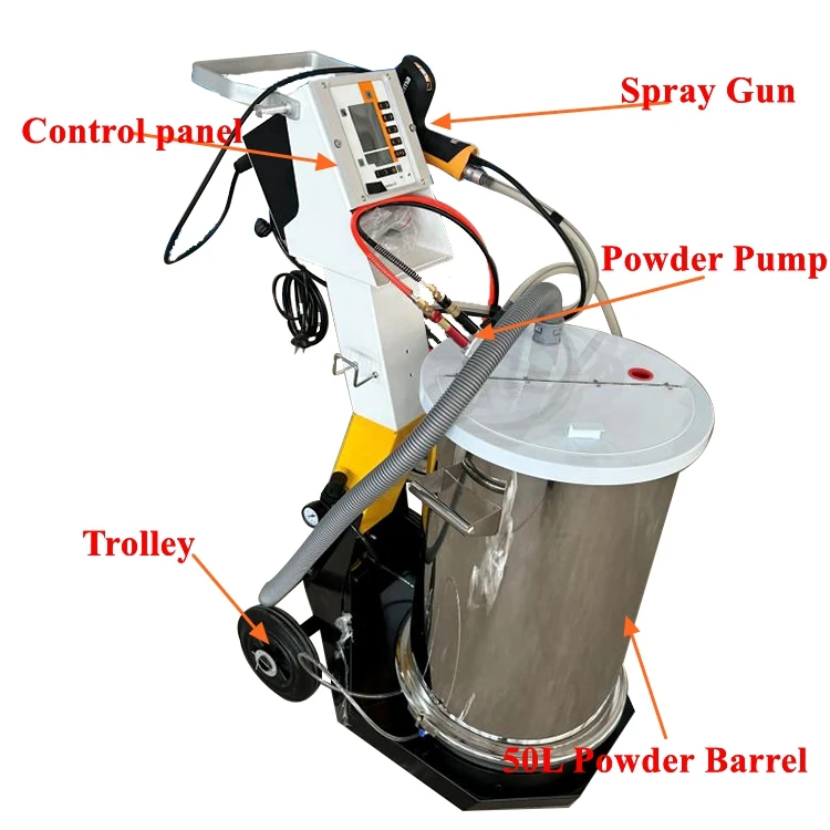 Stainless Steel Barrel Electrostatic Spray Powder Coating Gun Machine ...