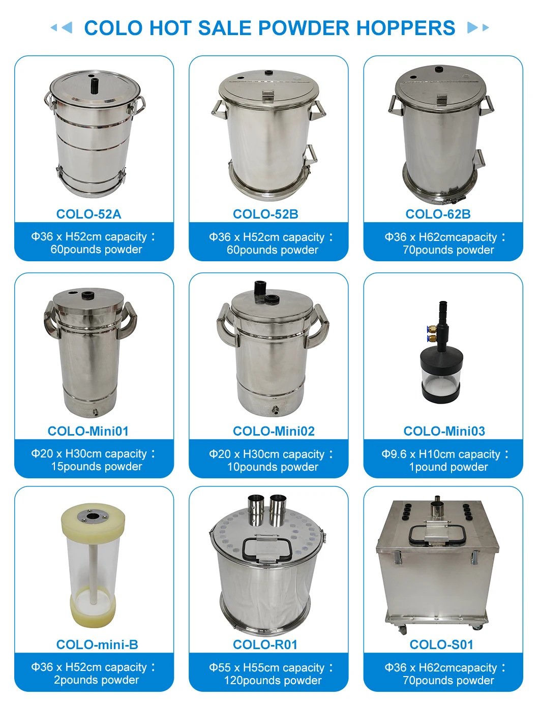 Powder Coating Gun Mini Fluidizing Cup Hopper Barrel For Sale ...