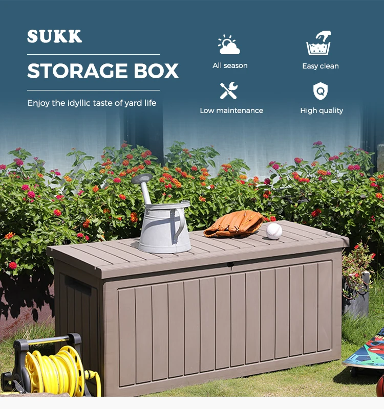 Waterproof Pool Wheelie Bin Storage Outdoor Plastic Storage Box With ...