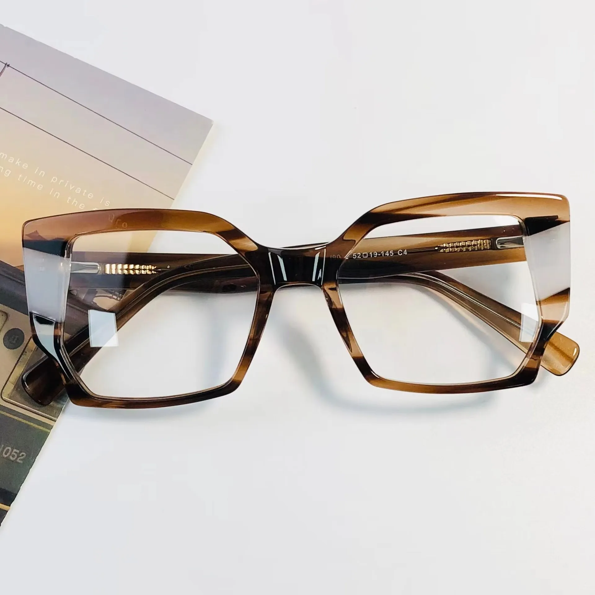 9032 Thick Cat Eye Laminated Acetate Big Frame Glasses For Women Buy