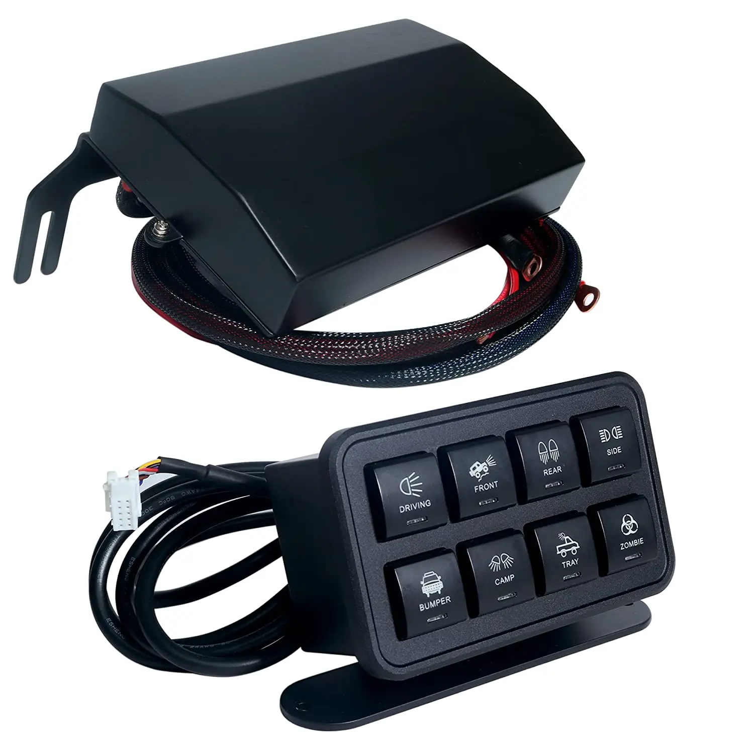 8 Gang Push Switch Panel With Relay Control System Box For Wragler Jk ...