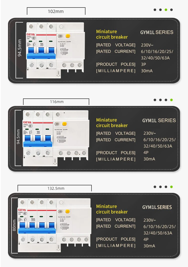Geya Dz47-63le Electronic Switch 4p 30ma Rcbo Rccb Elcb Rcd Circuit Breaker 100a Rcb0 - Buy ...
