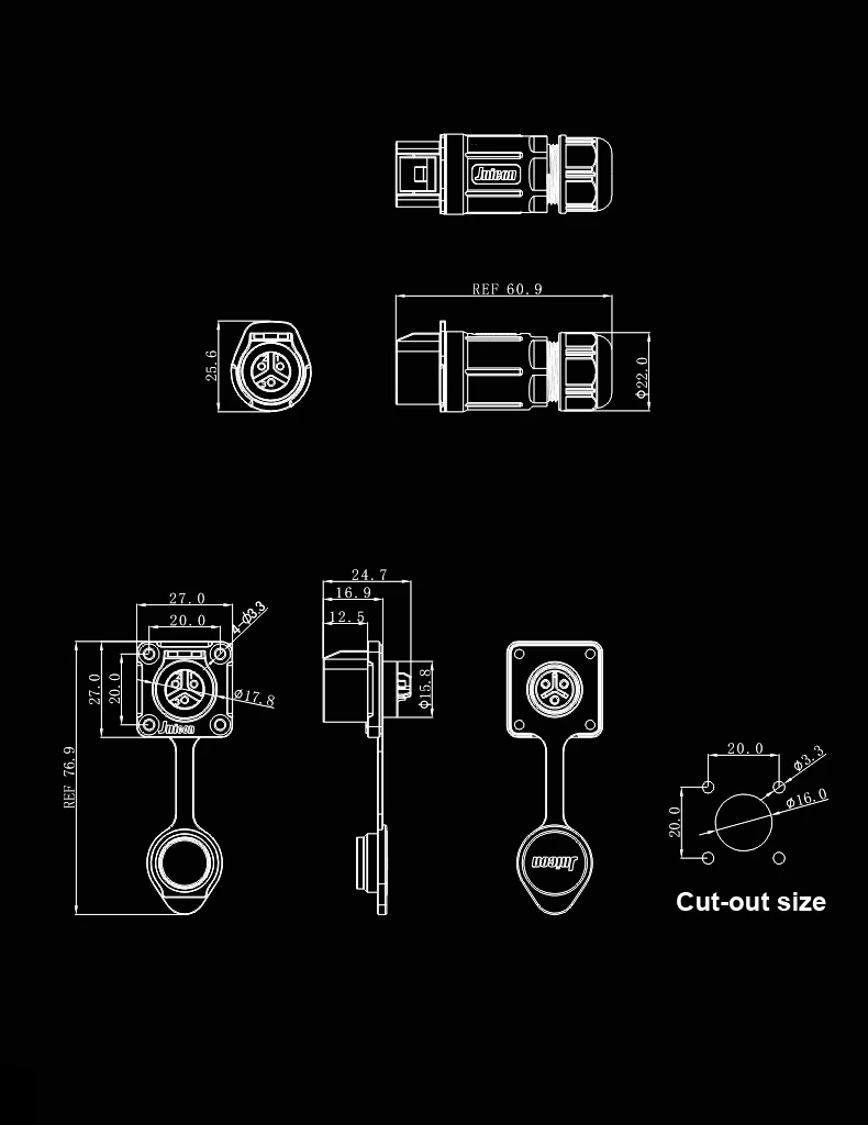 Circular Ip67 Waterproof Electrical Male Female Gold Plated Terminal ...