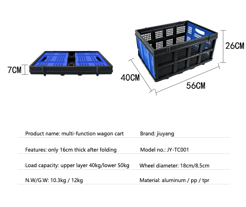 Multi Function Folding Carts - Portable Utility Trolleys