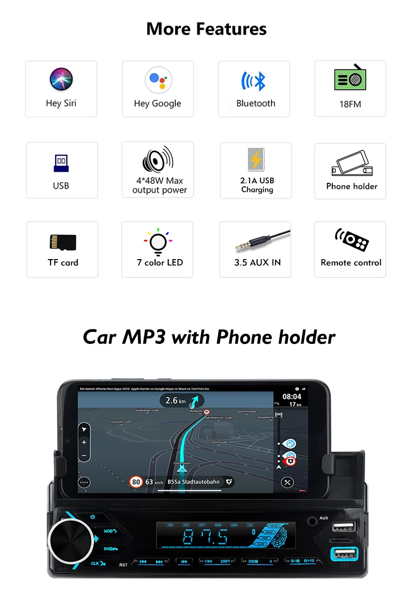 Audio Systems Multimedia Car Stereo Single Din Lcd Bt And Hands-free ...