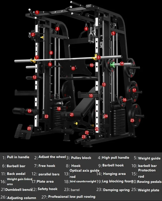 Hot Sale Commercial Exercise Multi-function Smith Machine Power ...