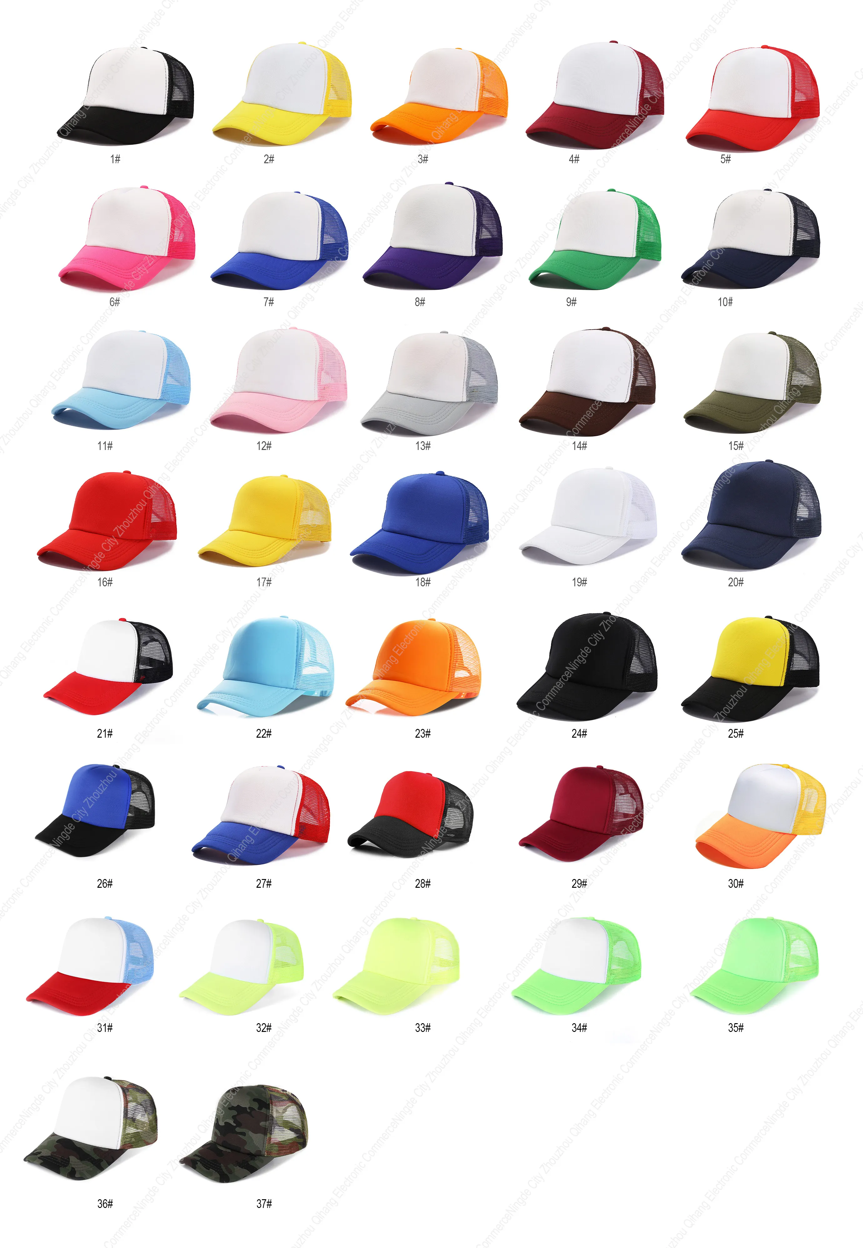 Custom Logo 3d Embroidery Cotton Camo Cowboy Print Mesh Trucker Cap ...