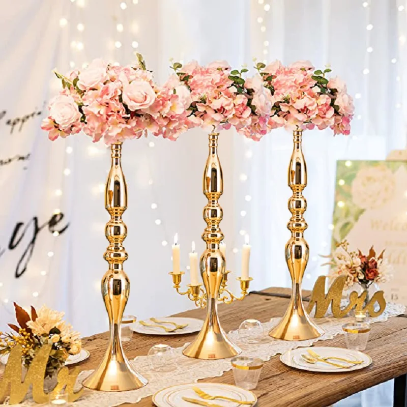Wedding Centerpieces Table Decorations All Metal Flowers Holder Stand ...