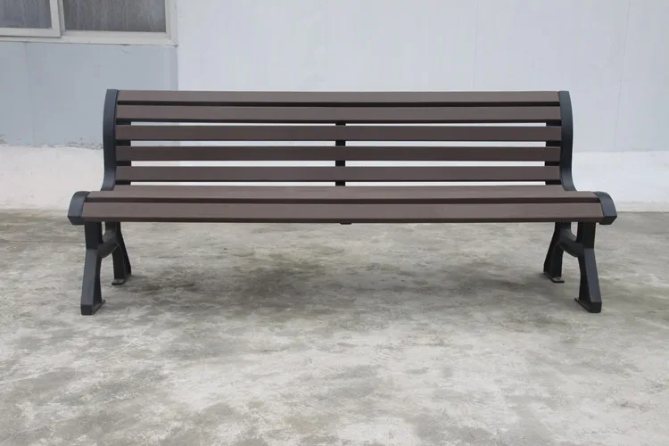 Outdoor Furniture Wpc Wooden Slats Bench Outside Park Wood Plastic ...