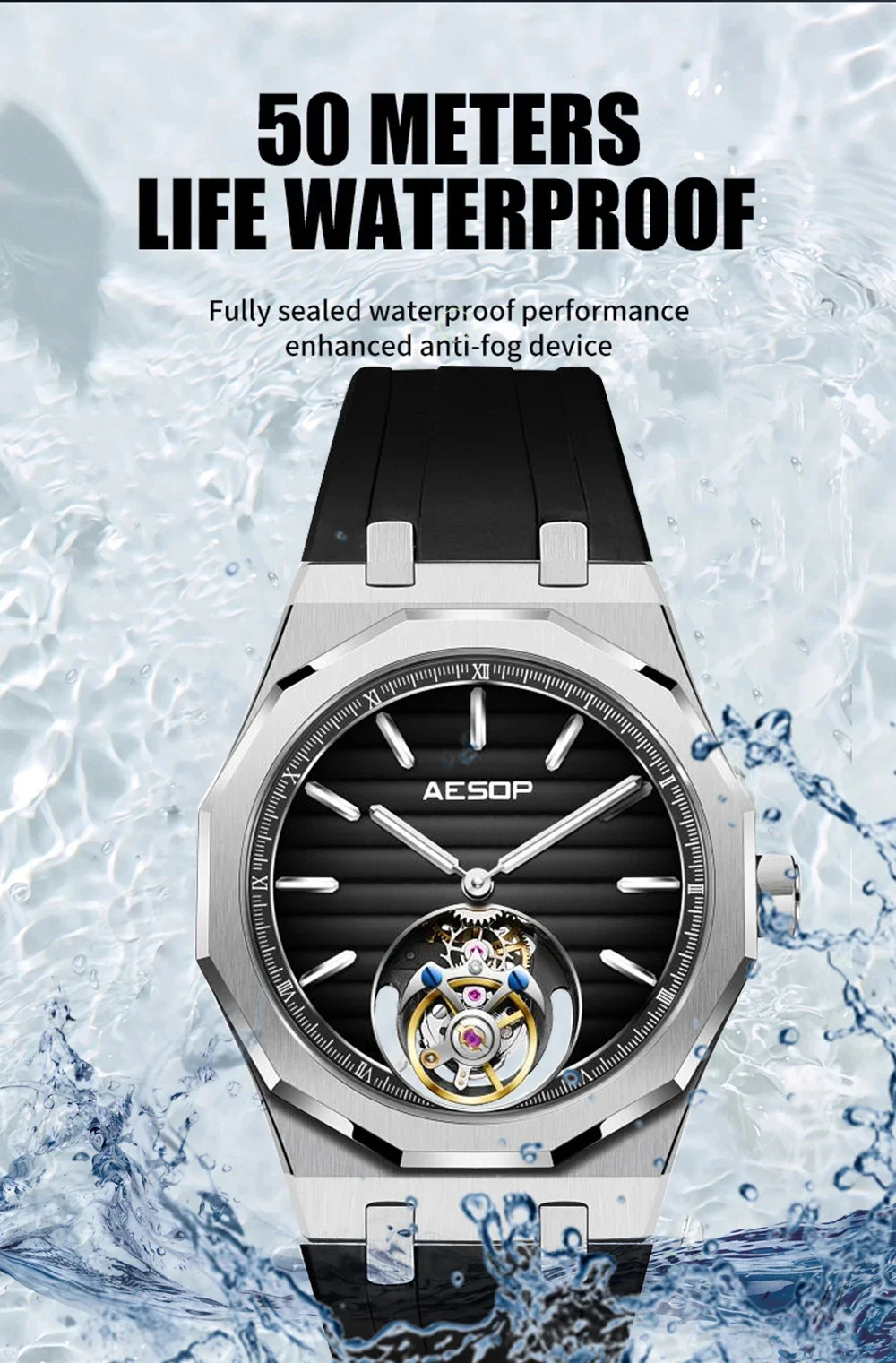 Aesop Classic Fashion Luxury Real Tourbillon Watches Men's