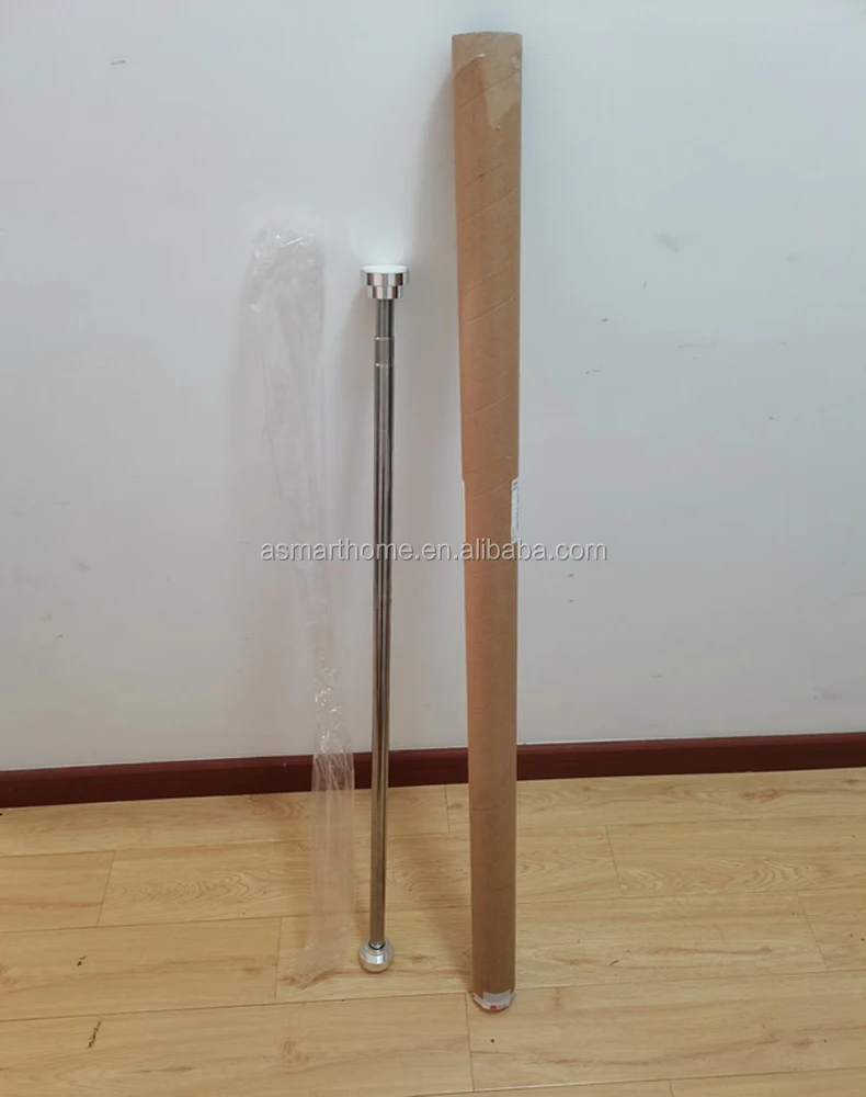 Adjustable Extendable Telescopic Rod Rail Clothes Towels Shower Black ...