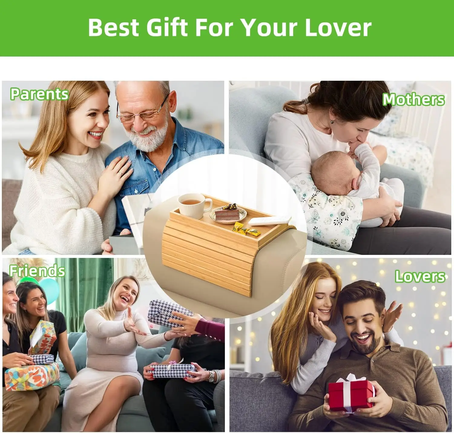 Personalized Customized Sofa Arm Tray Anti-Slip Wooden Rest Table ...