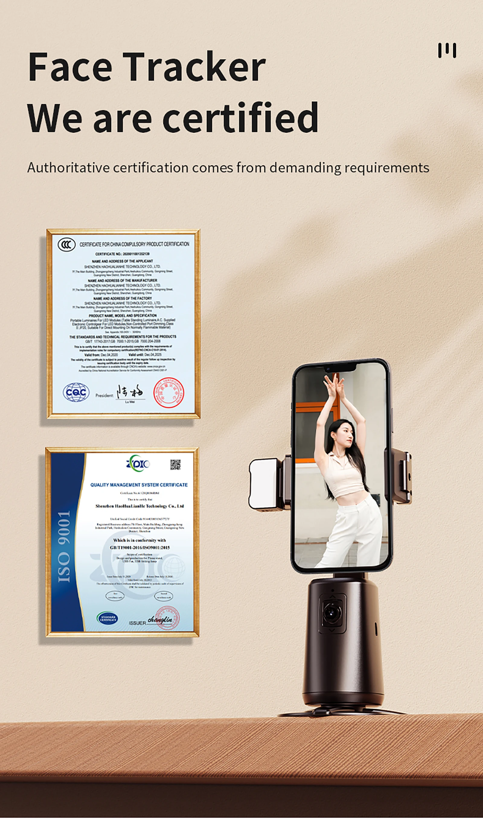 Black Selfie Stick Auto Face Tracking Tripod 360 Pivo Pod - Smartphone ...