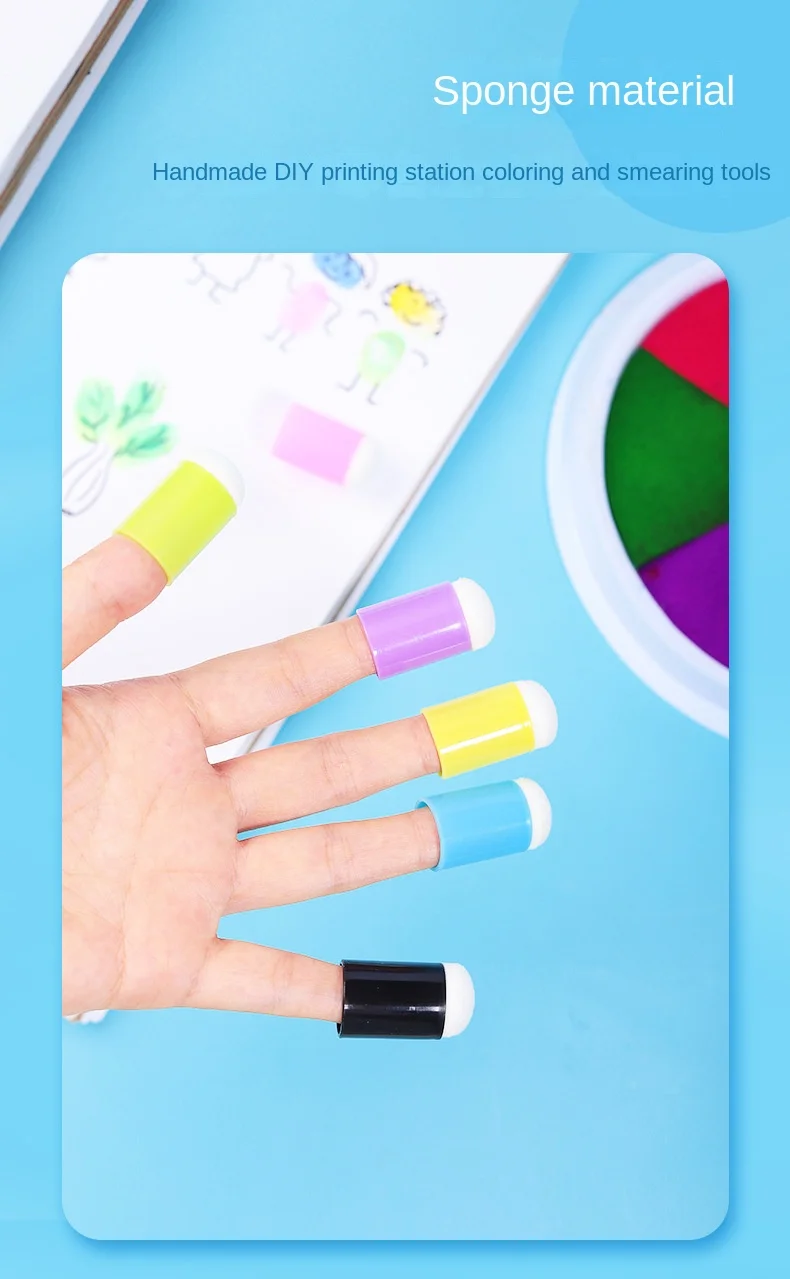 Children's Graffiti Finger Sponge Drawing Tool Finger Set Sponge ...