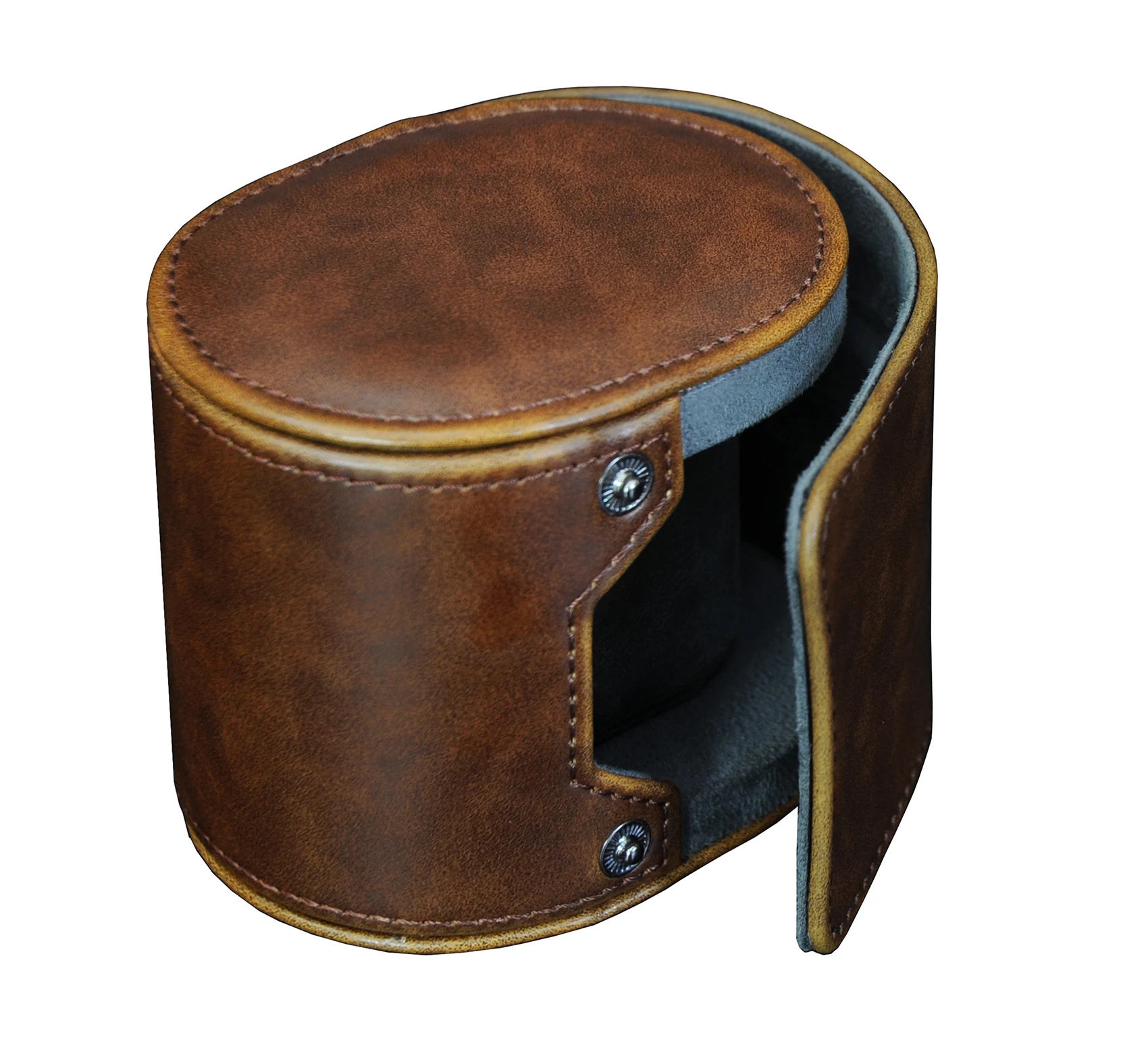 Custom Logo Luxury Antique Vegan Leather Watch Travel Case Pouch Single ...