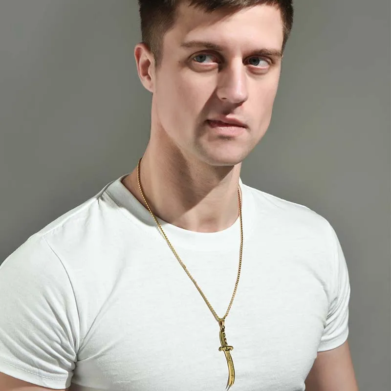 Custom Dagger Islamic Muslim Arabic Calligraphy Pendants