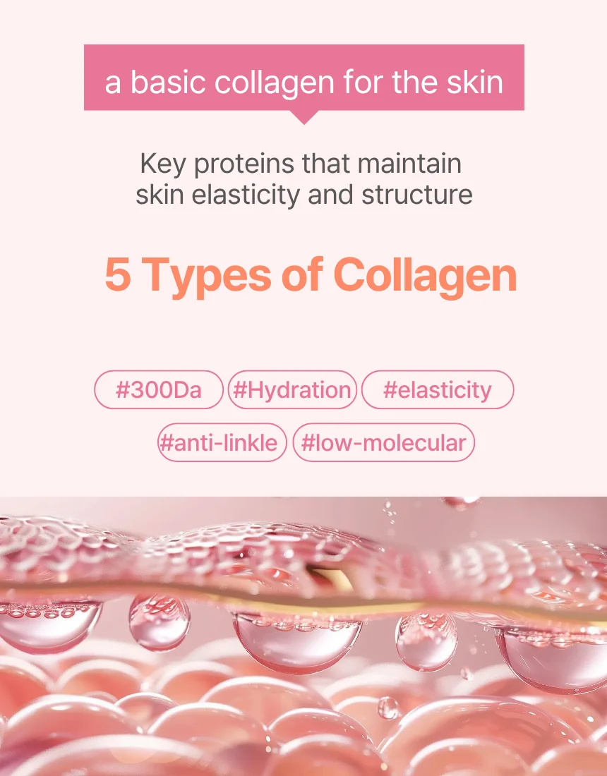 5Type 300Da Low Serum Firming Elasticity Collagen Face Serum Korean ...