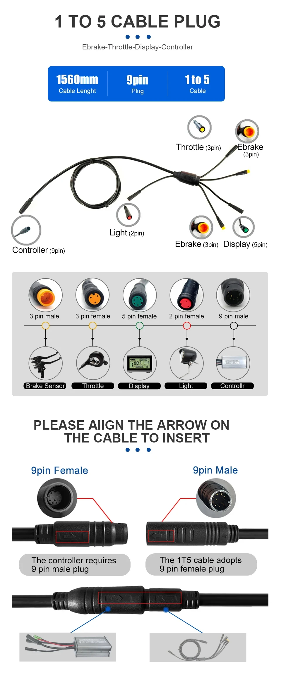 Electric Bike KT Controller 36V/48V 22A - Durable & Efficient