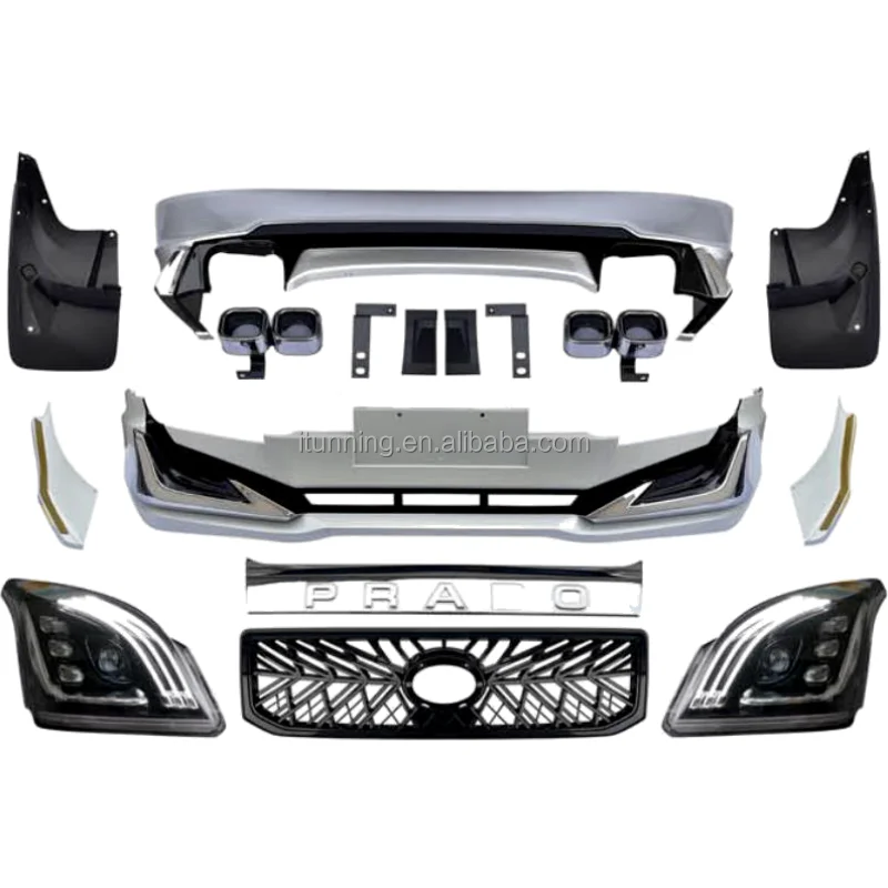 Pearl White Trd Body Kit For Toyota Landcruiser Prado Fj120 2002 To ...