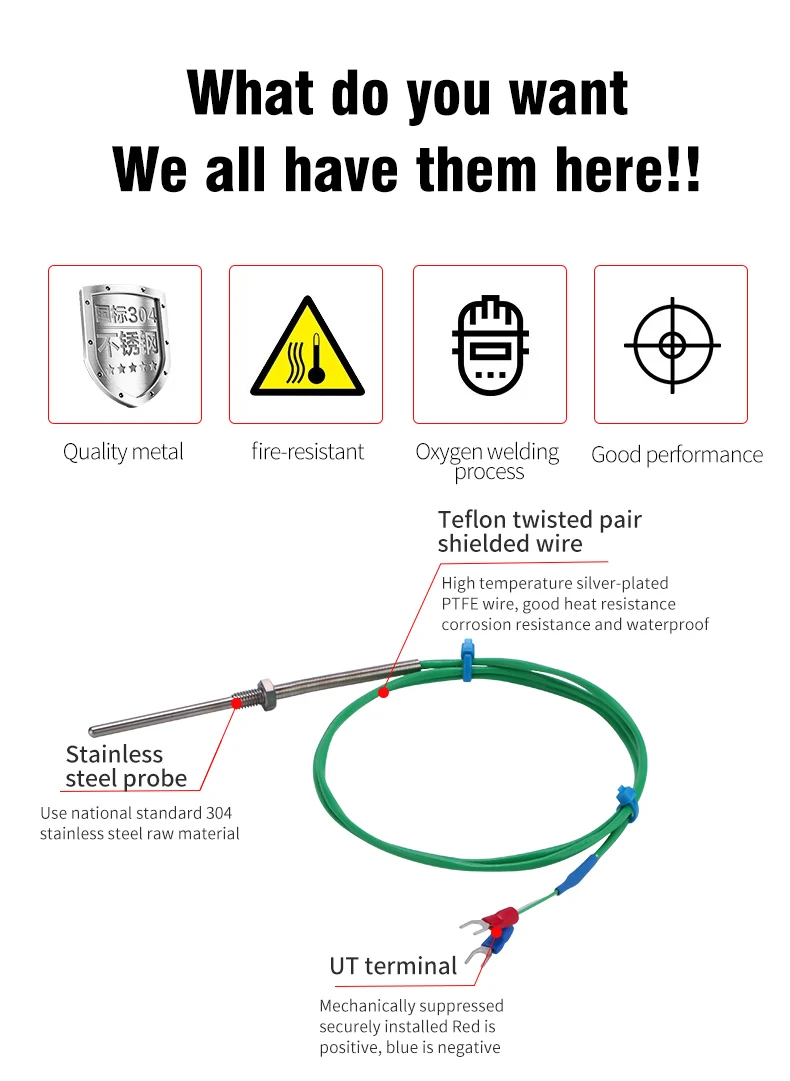 K Type Anti-corrosion Thermocouple Multi-unit Anti-folding Green ...