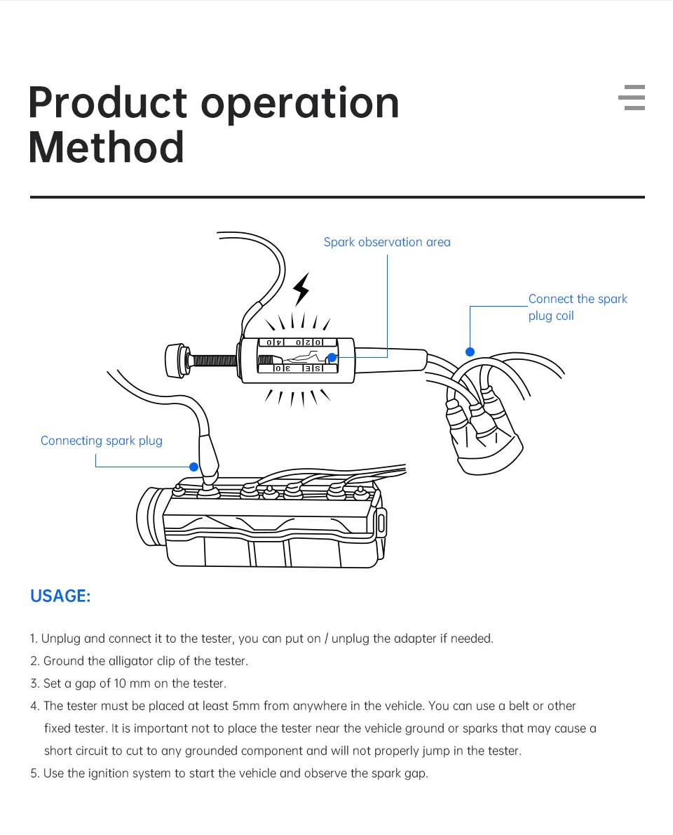 Auto Ignition Spark Test Tools - Reliable Spark Plug Tester