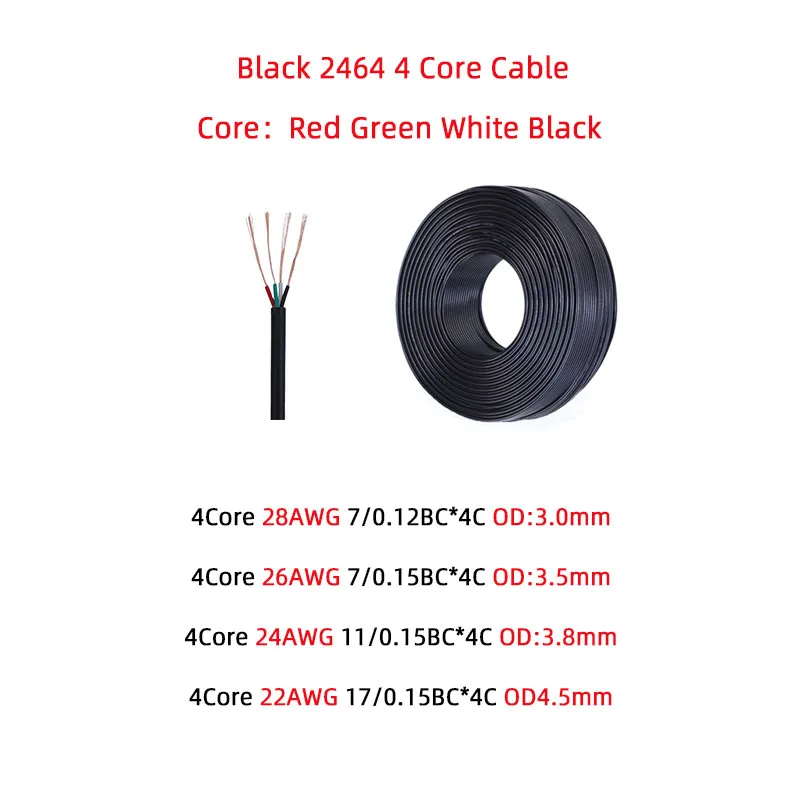 Awm 2464 28awg 4 Core Cable Pvc Insulation Wire Od 3.0mm Multiecore For ...