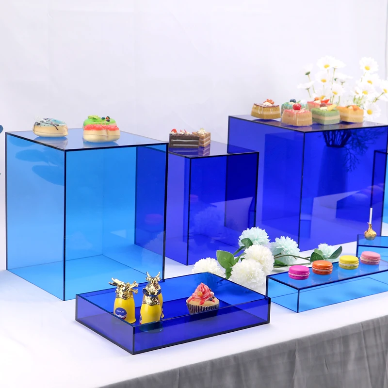 Factory Custom Clear Acrylic Plinth Dessert Box Acrylic Dessert Macaron ...
