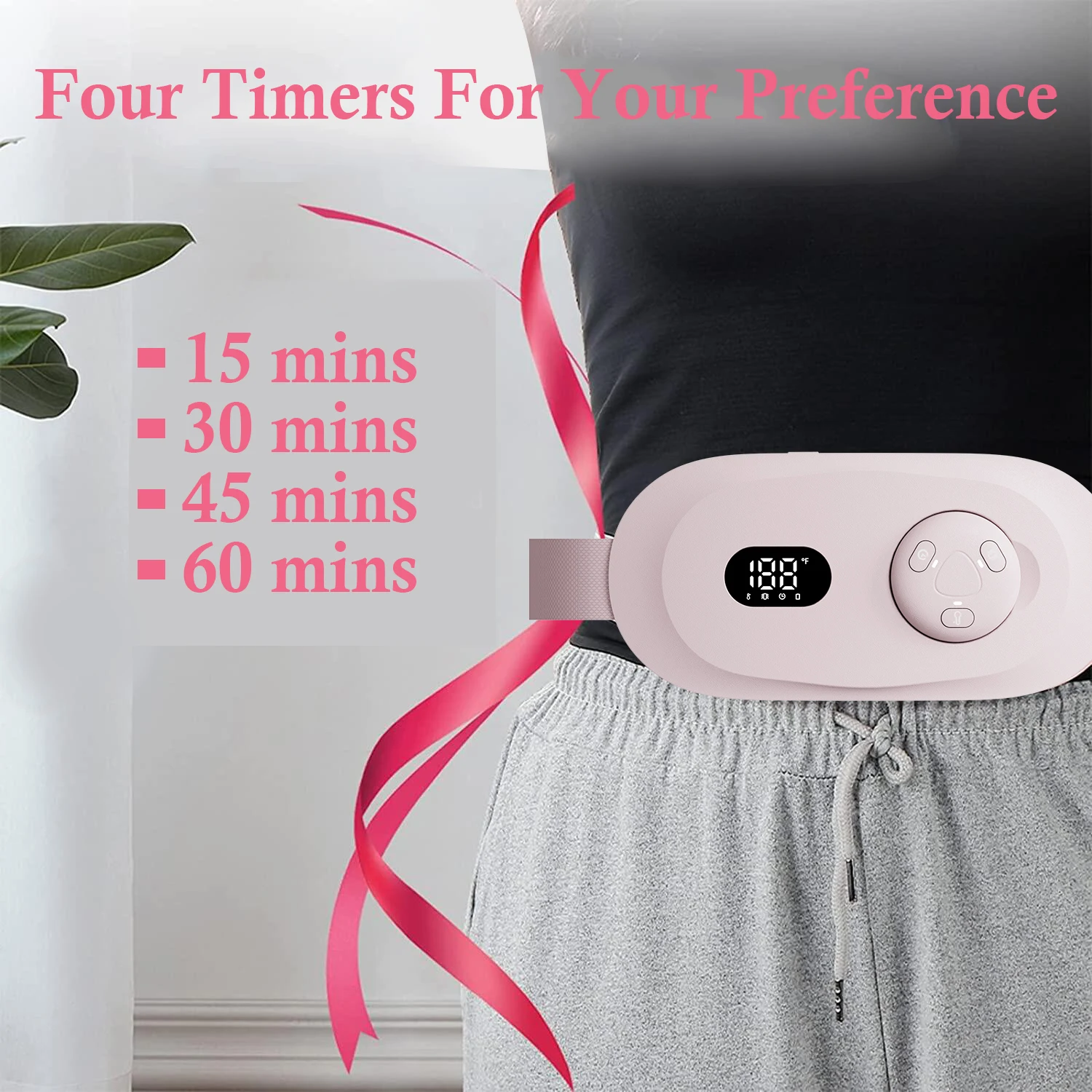 Smart Waist Massager Hot Compress Warm Palace Vibrating Period Cramp ...