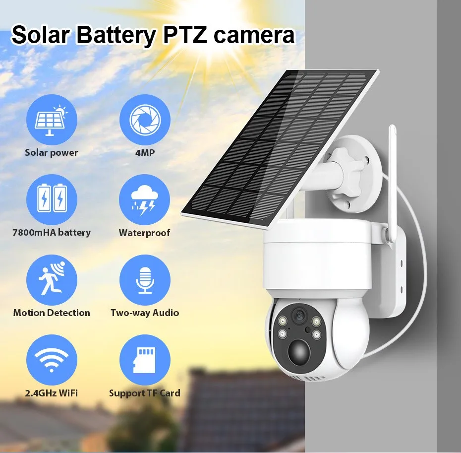4mp Cctv Video Surveillance Outdoor Waterproof Ip65 Wireless Solar ...