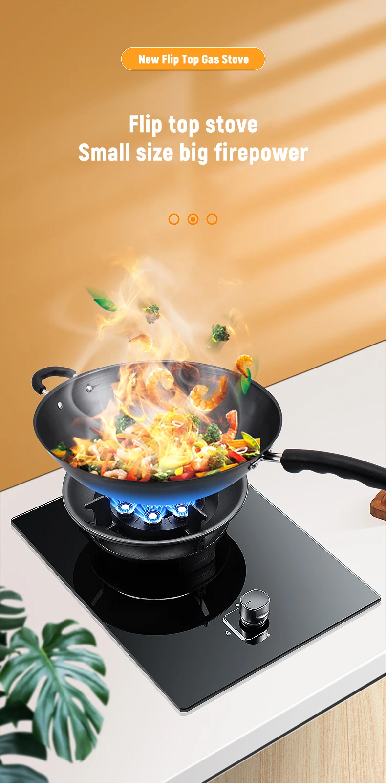 AUMAN Flip Top Gas Cooker LPG - Smart Portable Cooktop