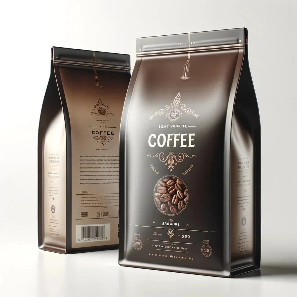 Flat Bottom PE Coffee Packaging Bag with Easy-Tear Side Gusset and ...
