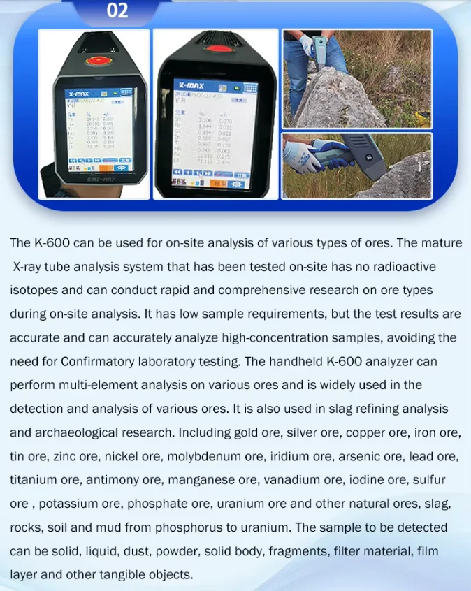 OEM Supported K600 Portable XRF Analyzer Accurate Mineral & Metal ...