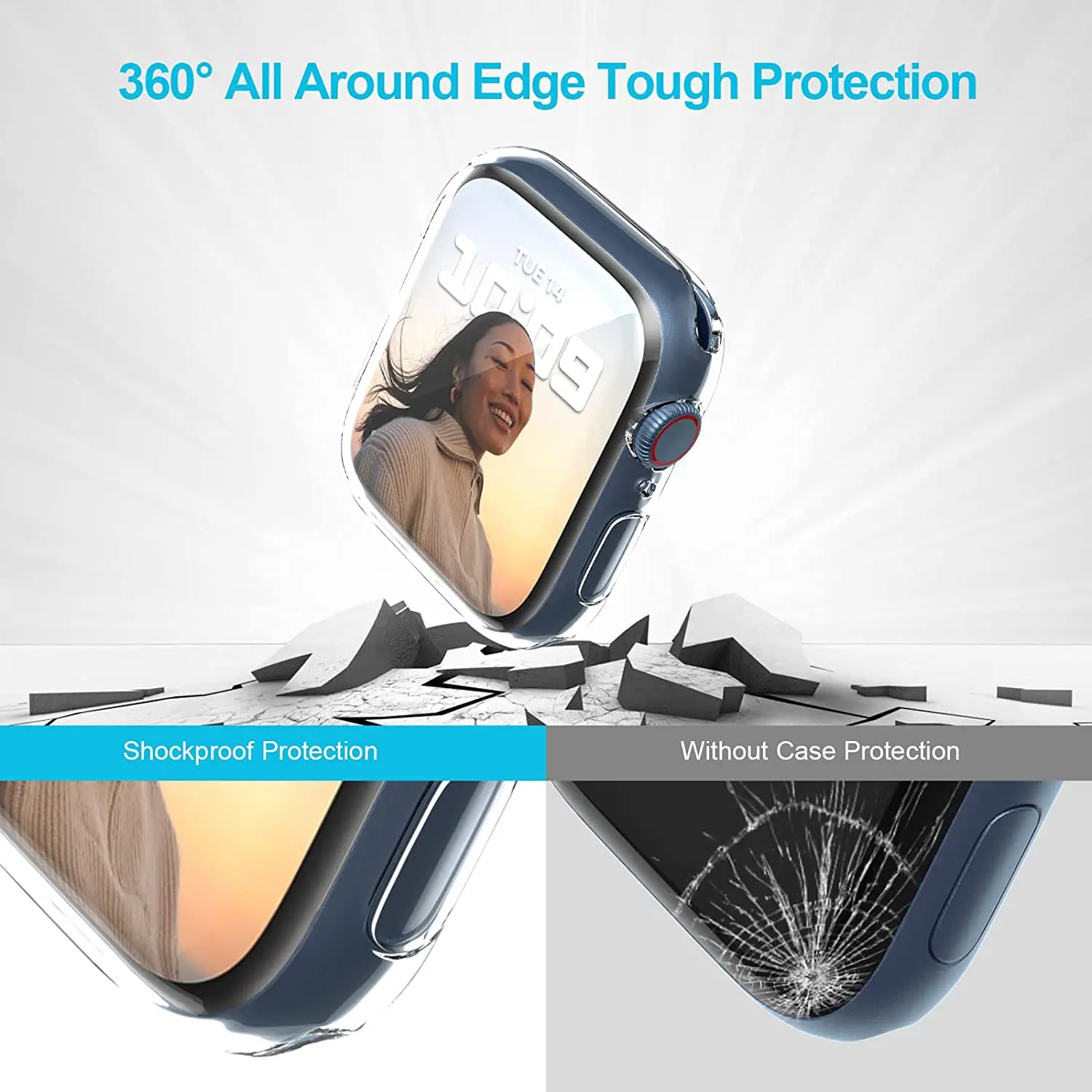 Overall HD Clear Transparent Soft TPU Case Protector for Apple Watch ...