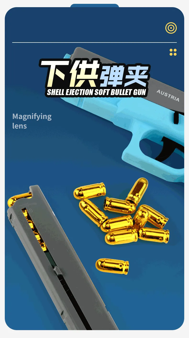 Kids Shell Ejecting Boys Realistic Prop Plastic Fakes Gloc Pistol Shell ...