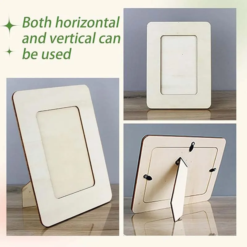 Unfinished Solid Wood Photo Picture Frames Standing Wooden Photo Frames ...