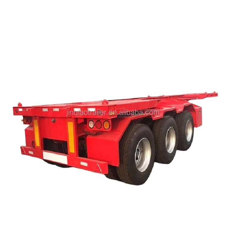 3axle 40ft Long Flatbed Truck Trailer 12 Twist Locks For Shipping ...