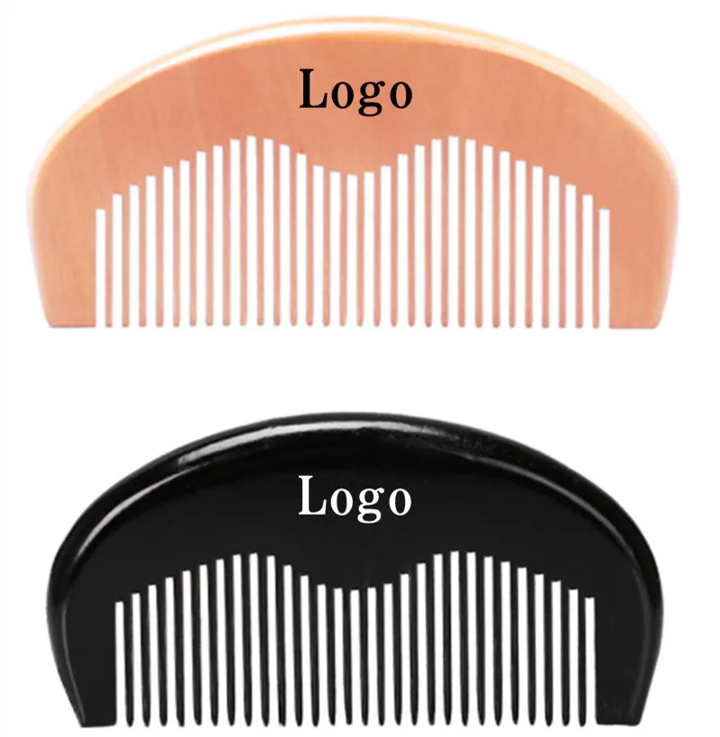 Custom Logo High Quality Male Beard Brush and Comb Set with Wood Handle ...