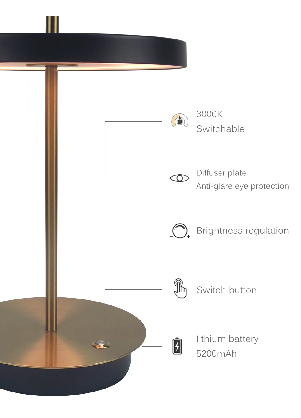 New Design Concept Rechargeable Table Lamp 5200mah Atmosphere ...