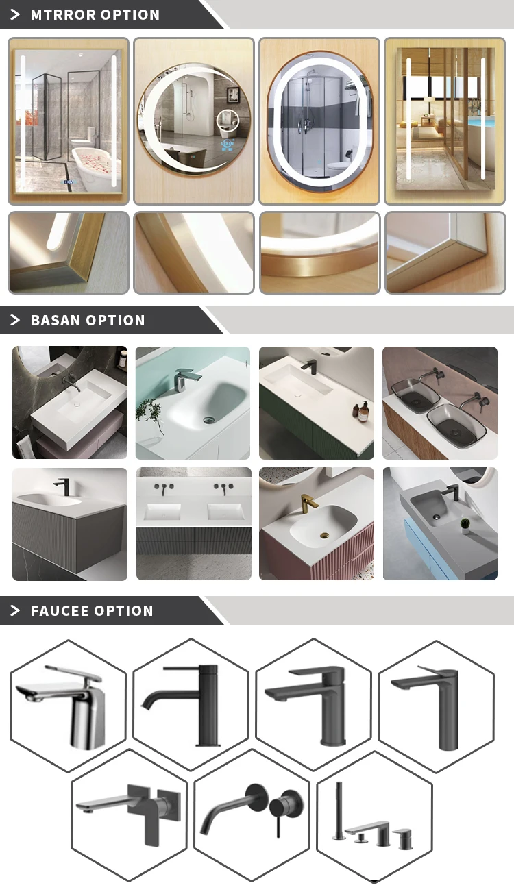 PVC Bathroom Vanity Cabinet - Modern Basin Set with Smart Mirror